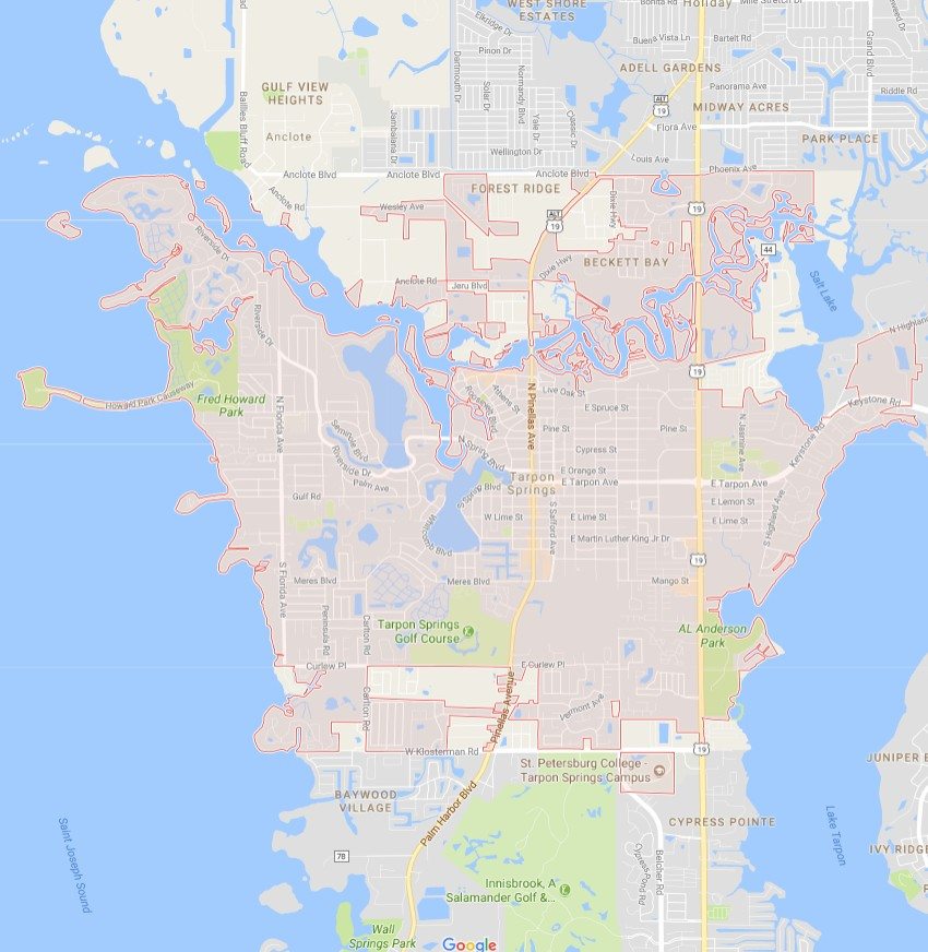 Where Is Tarpon Springs Florida Map